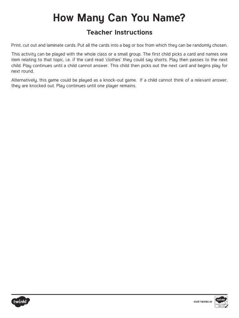 Roi L 53897 Oral Language How Many Can You Name Game | PDF | Foods