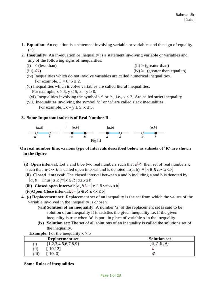 Linear Inqualities Ch-6 XI | PDF | Inequality (Mathematics) | Equations