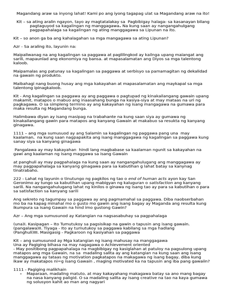 Magandang araw sa inyong lahat | PDF