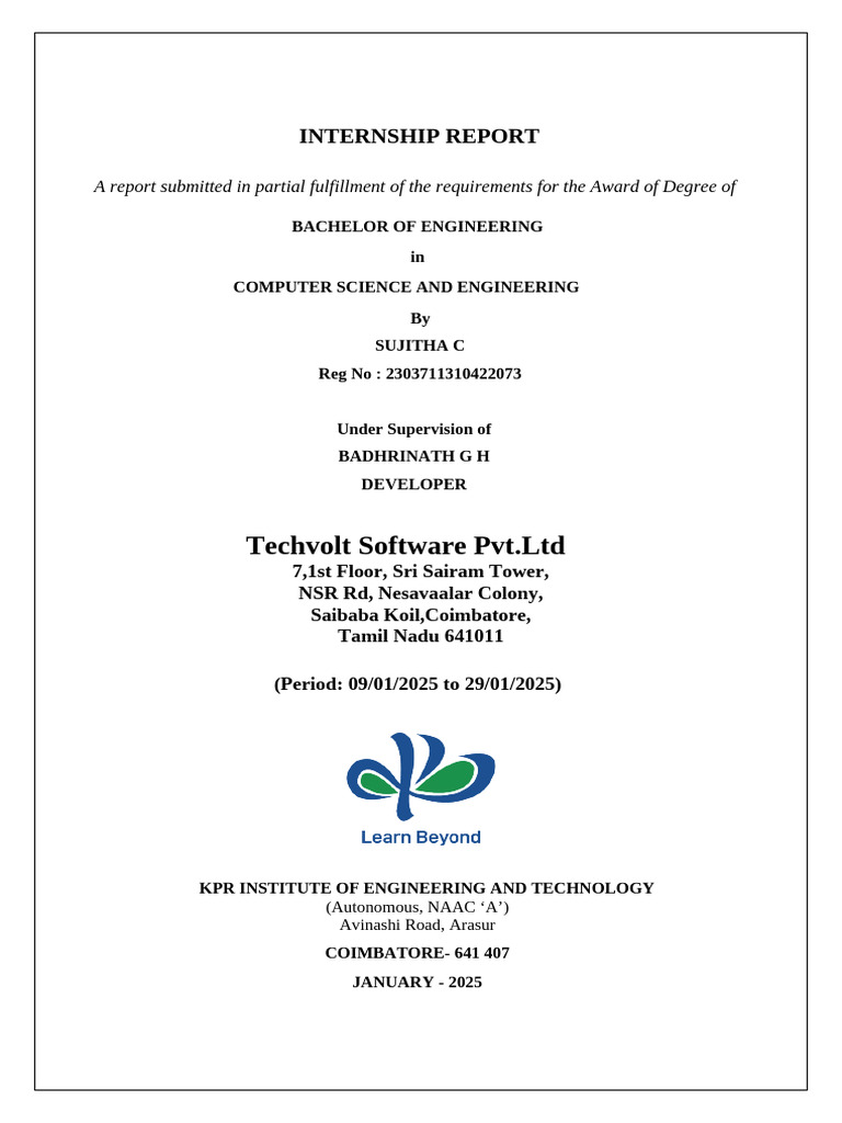 Internship-report-23CS183 SUJI | PDF | Java Script | Ajax (Programming)