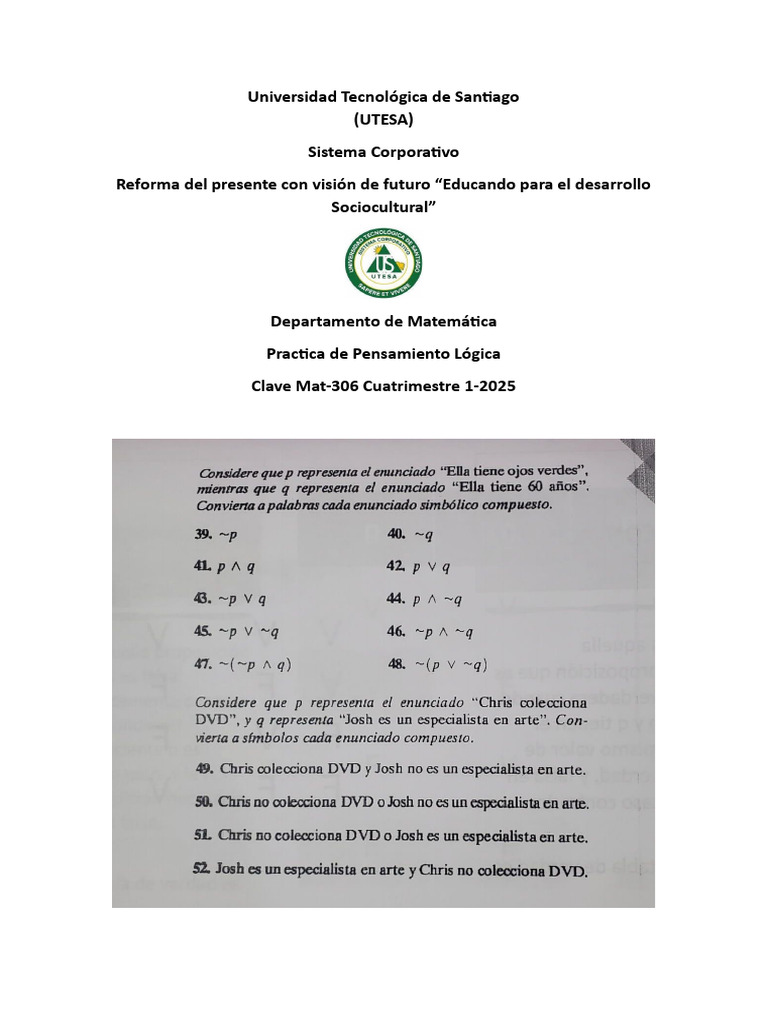 Pensamiento Logico. Practica. | PDF