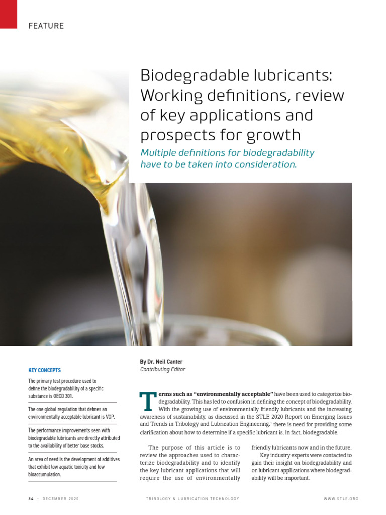 TLT - Biodegradable Lubricants 12-2020 Canter | PDF | Lubricant ...