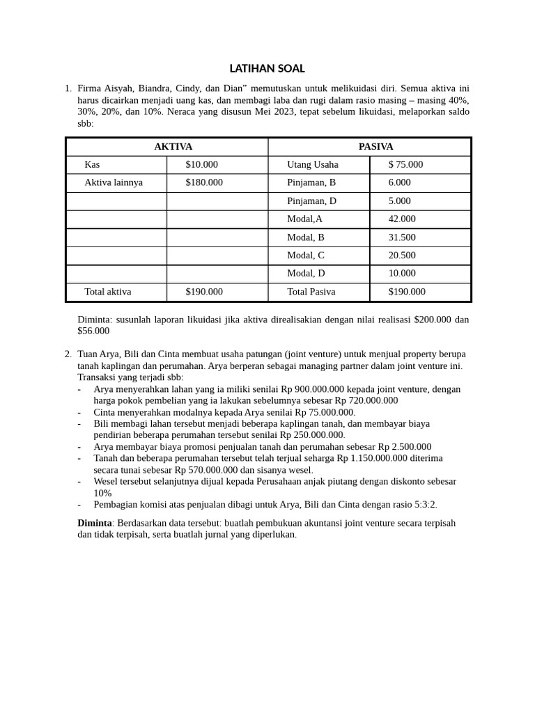 Latihan Soal Review Materi Akl | PDF