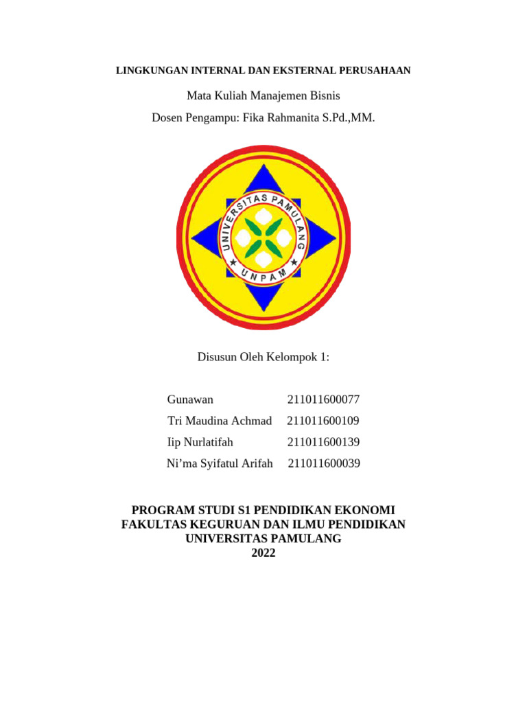 Analisis Lingkungan Internal dan Eksternal | PDF
