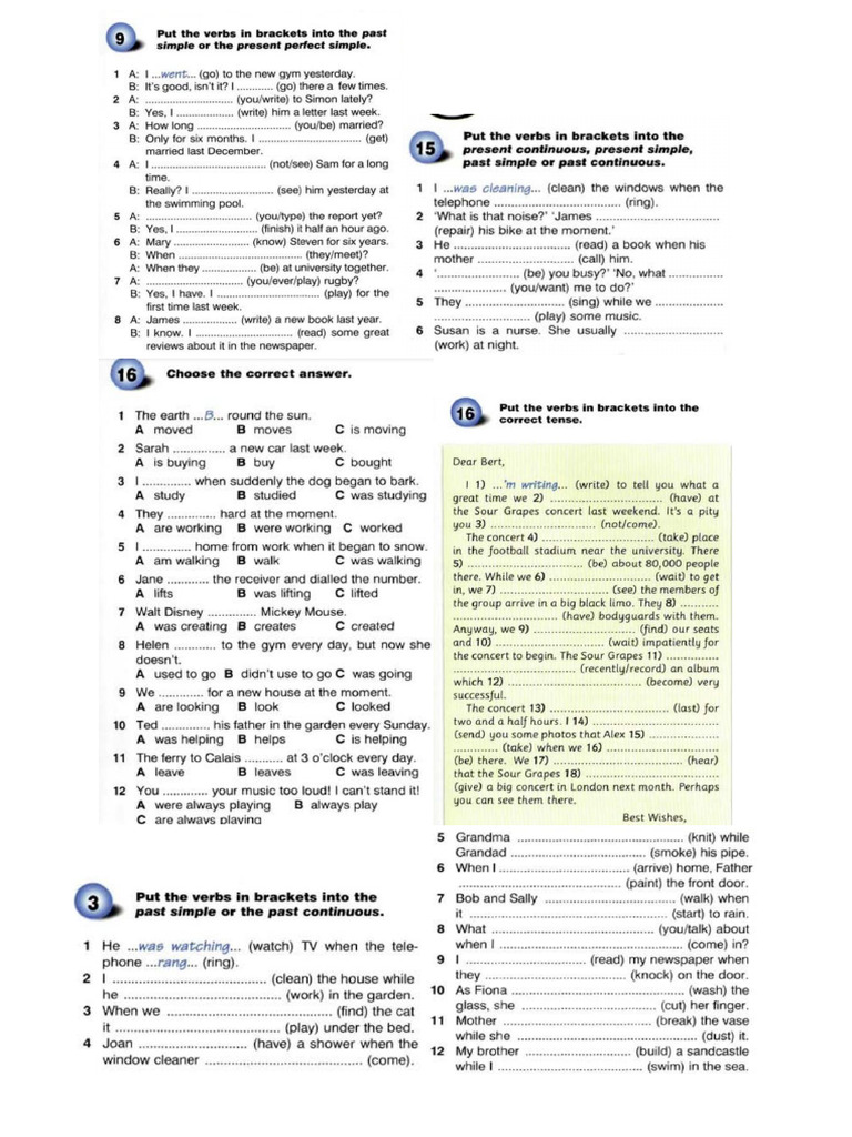 Verb Tenses B1 Grammarway2 | PDF