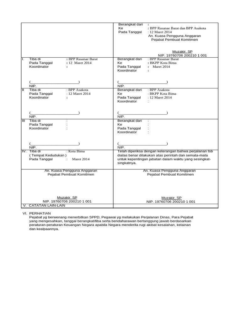 Blanko SPPD Mei 2014 | PDF