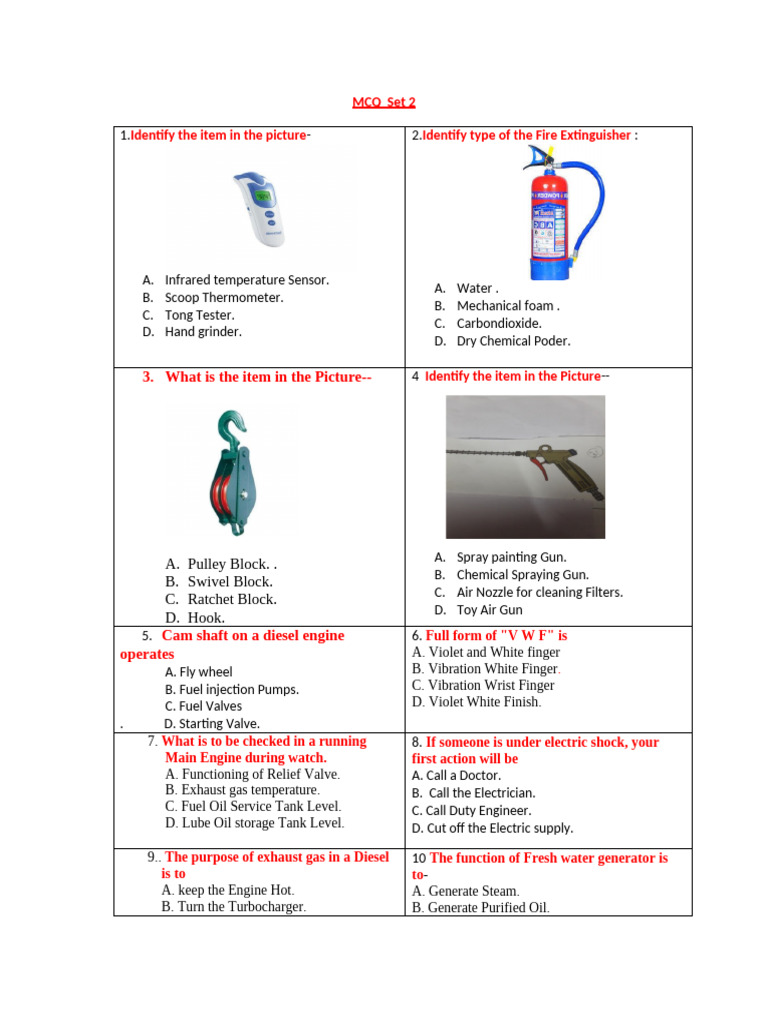 MCQ Set 2 | PDF | Engines | Valve