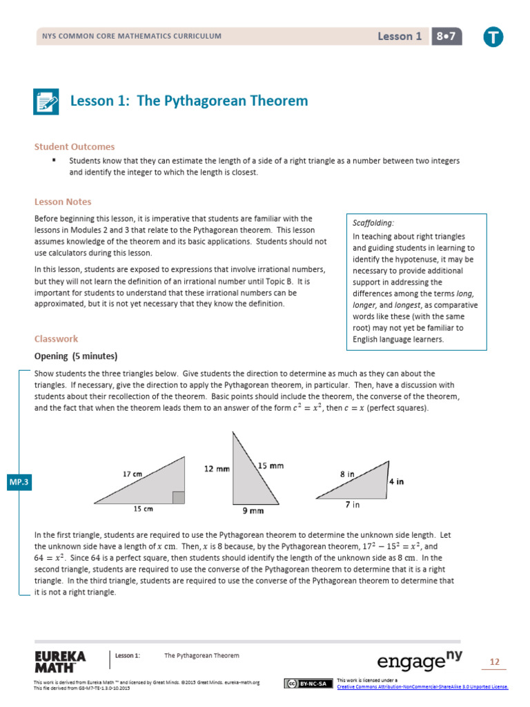 Math g8 m7 Topic a Lesson 1 Teacher (2) | PDF | Mathematics | Euclidean Plane Geometry