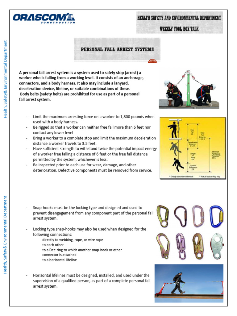 Personal Fall Arrest System Guidelines | PDF