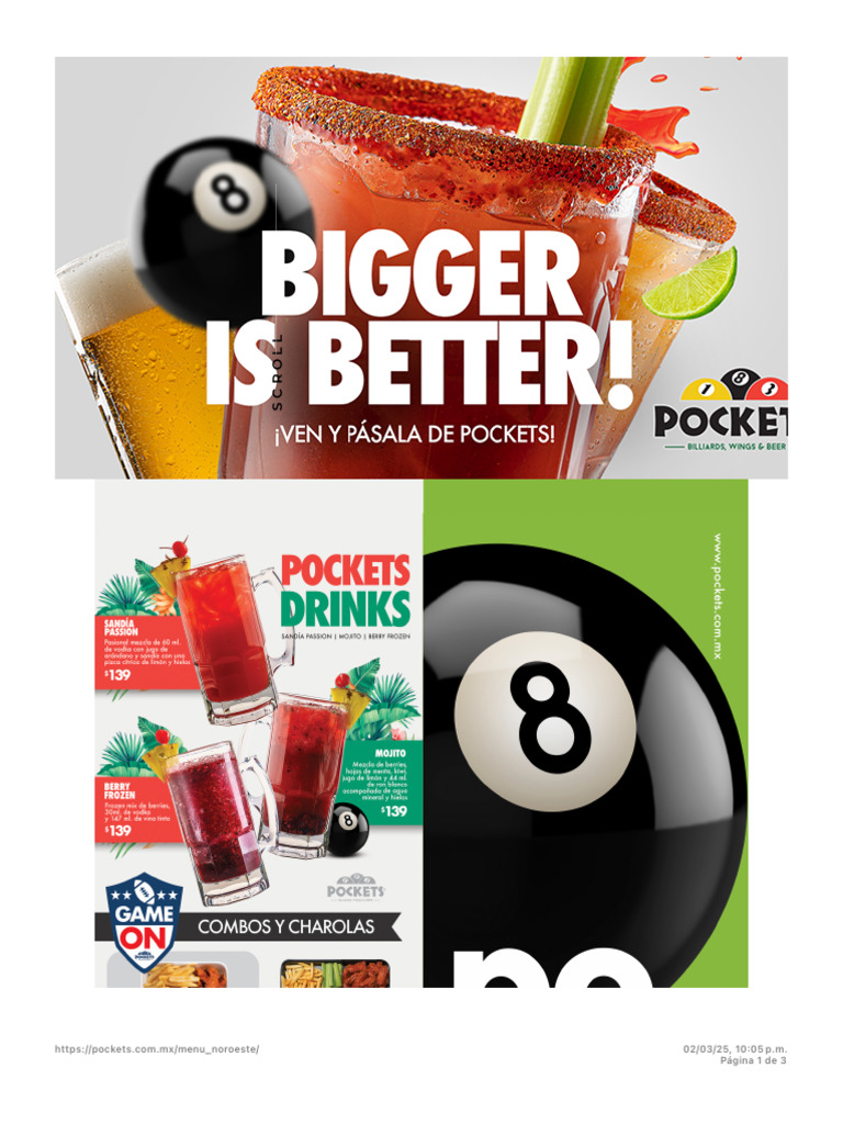 Pockets Menu Noroeste | PDF