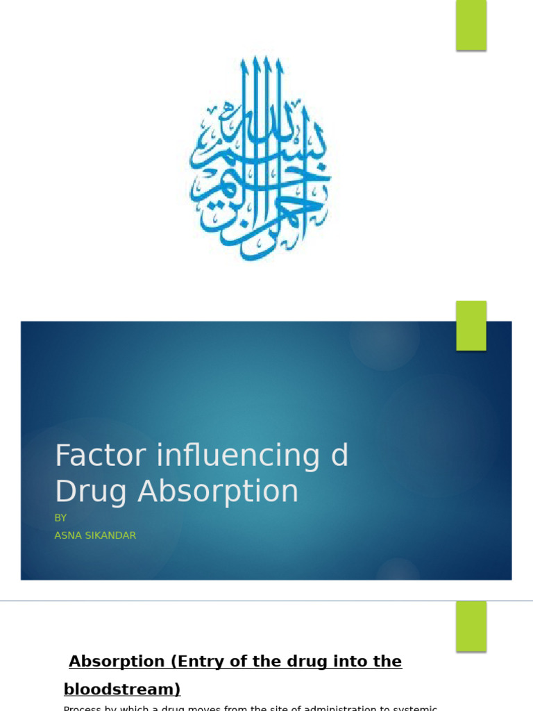 Factor Influencing D Drug Absorption | PDF | Bioavailability ...