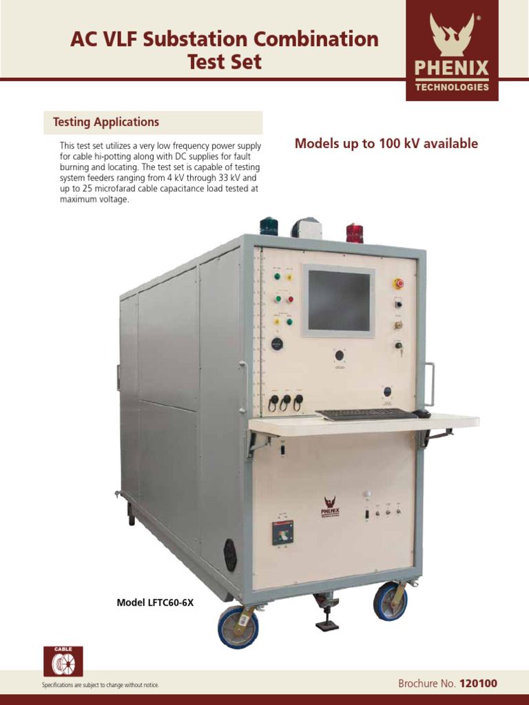 AC VLF Substation Combination Test Set | PDF | Alternating Current ...