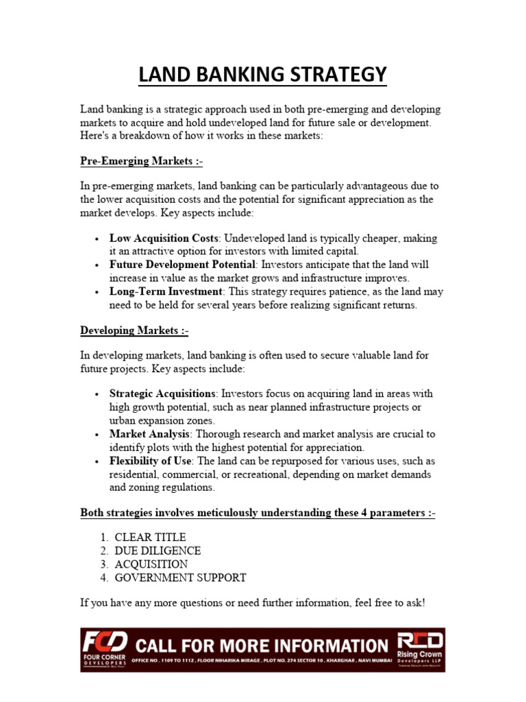 Land Banking Strategy | PDF