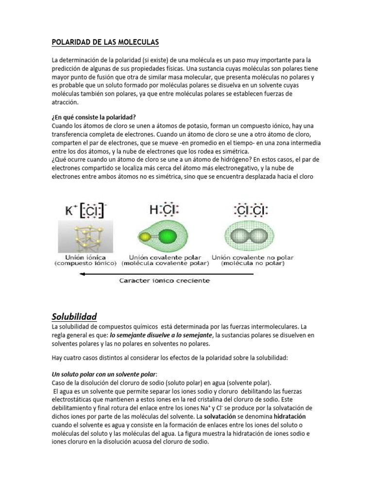 15_solubilidad_y_polaridad | PDF | Polaridad química | Moléculas