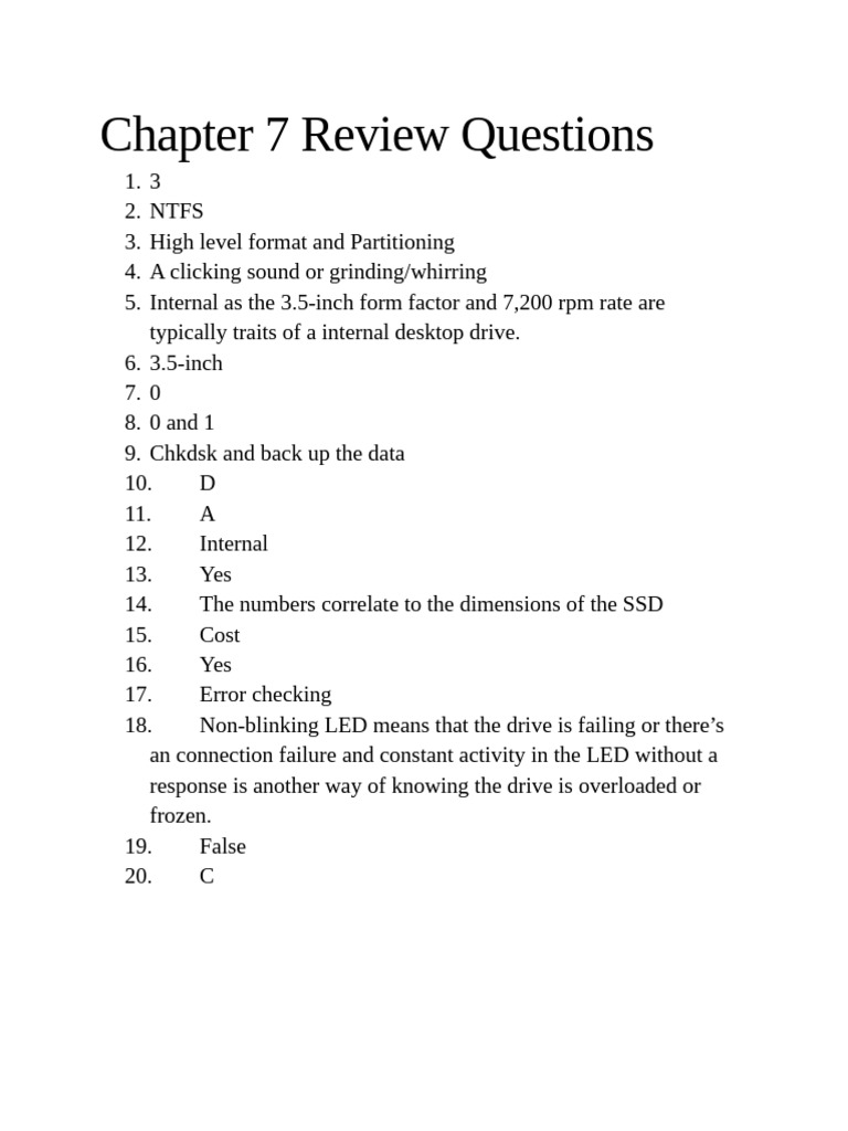 Chapter 7 Review Questions | PDF
