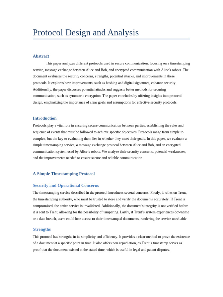 Secure Communication Protocol Analysis | PDF | Public Key Cryptography ...