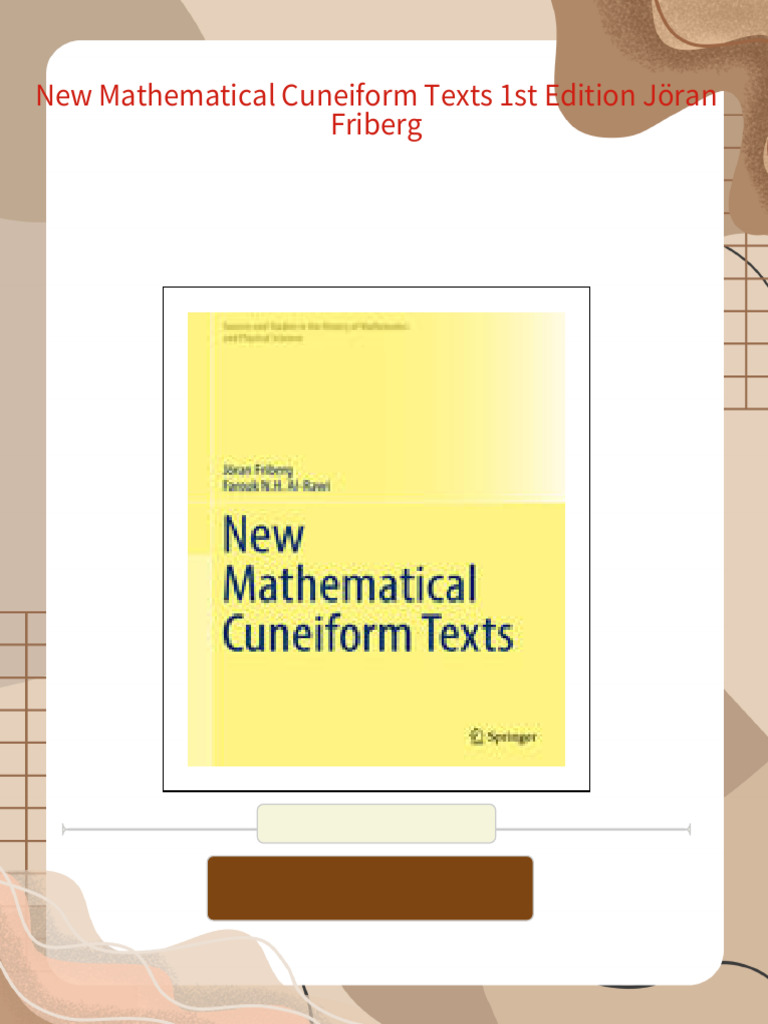 New Mathematical Cuneiform Texts 1st Edition Jöran Friberg - Download ...