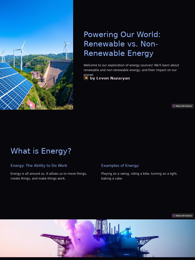 Powering Our World Renewable Vs Non Renewable Energy | PDF