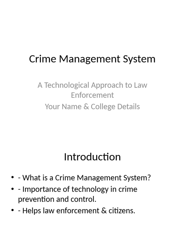 Crime Management System PPT | PDF