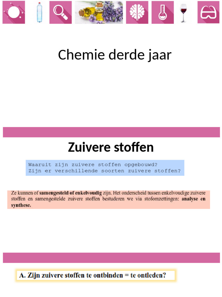 Zuivere Stoffen. | PDF