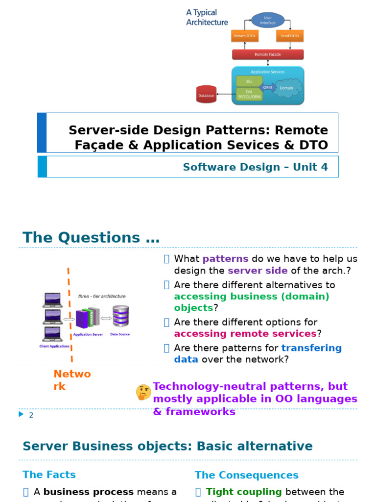 Unit4.1 ServerSidePatterns RF AppServ DTO | PDF | Client–Server Model ...