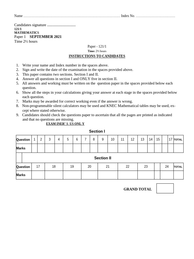 MATHS P1 Form 4 End Term 1 Exam 2021 Teacher - Co - .Ke | PDF | Circle | Area