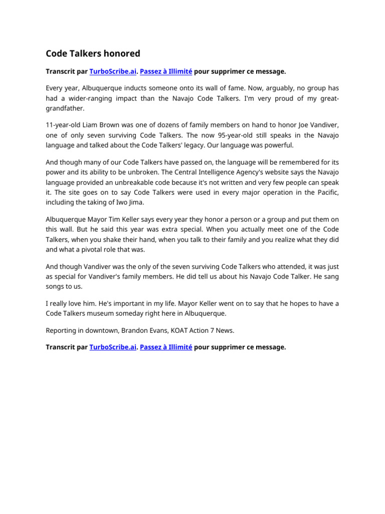 Code Talkers honored | PDF