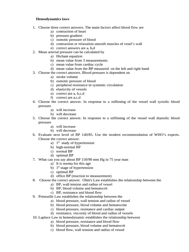 Test 2 Sss Peripheral Circulation. Microcirculation | PDF | Blood ...