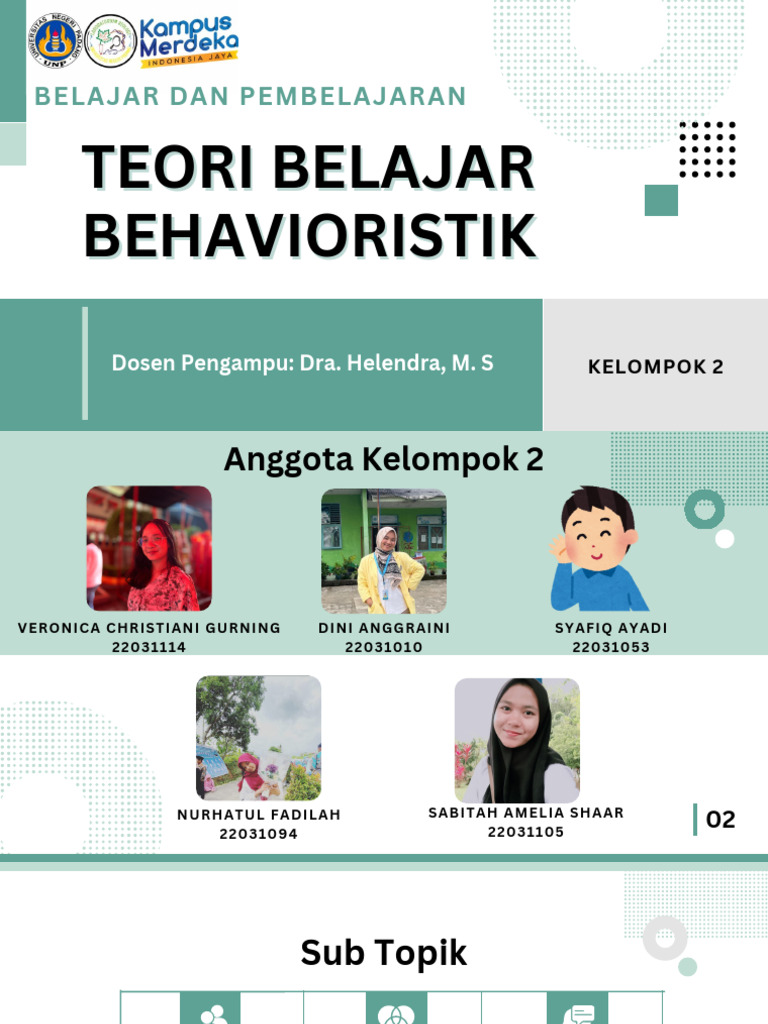 Kelompok 2 - Teori Belajar Behavioristik | PDF