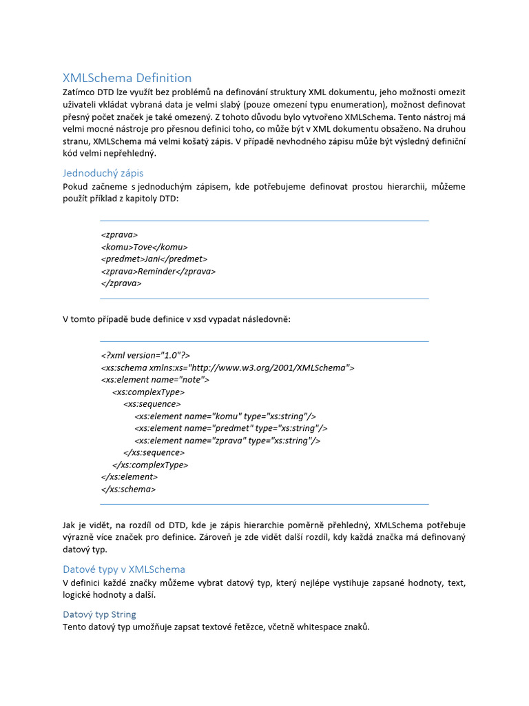 T03 - XML Schema Definition | PDF