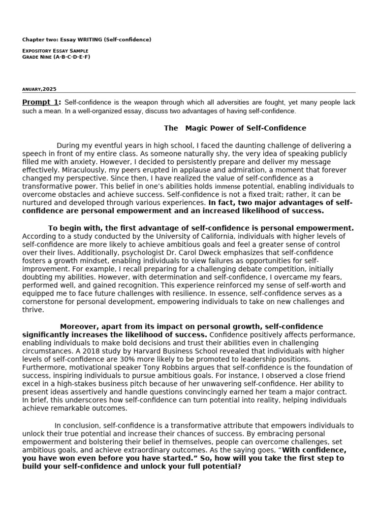 Expository Self-Confidence Advantages | PDF | Social Psychology ...