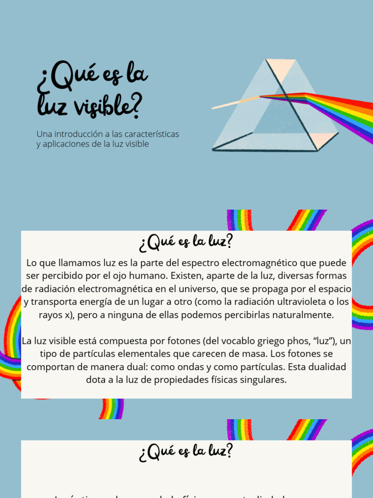 Características y Aplicaciones de la Luz Visible | PDF | Ligero ...