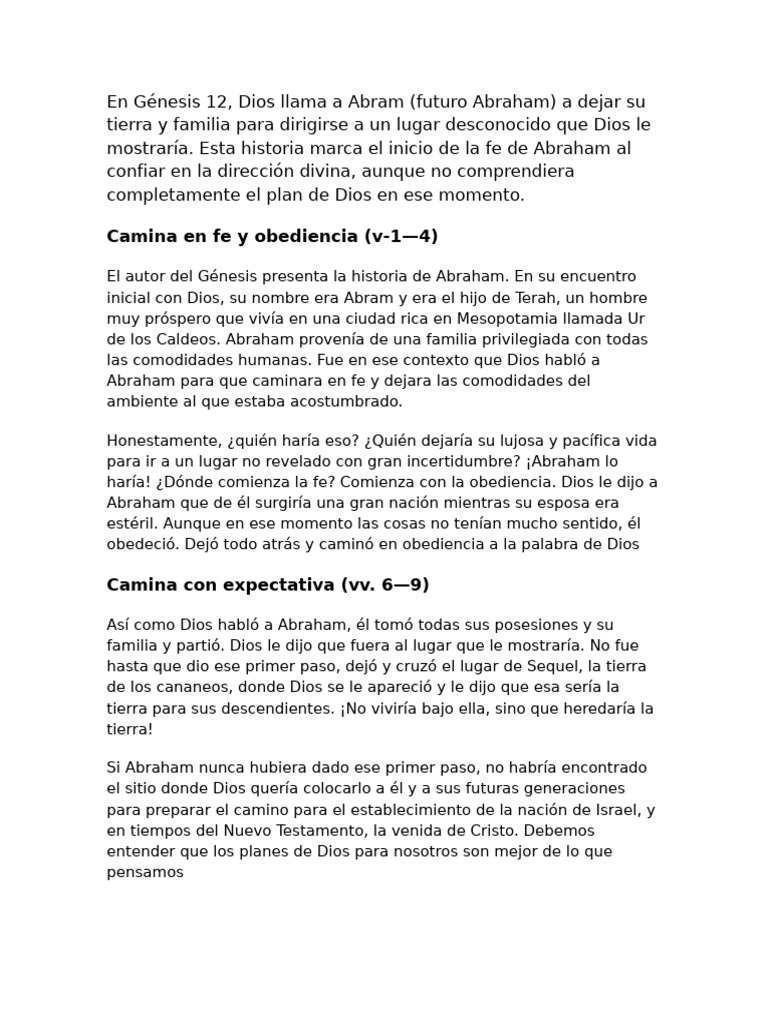 Fe y obediencia en Génesis 12 | PDF