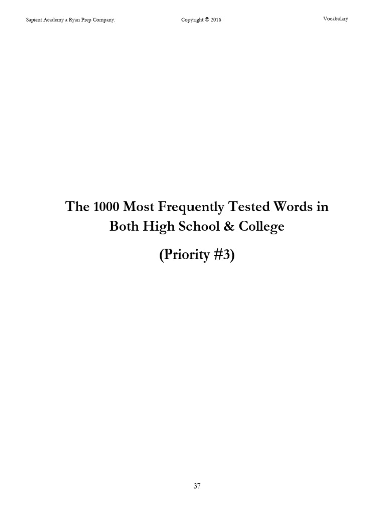 SAT Vocab 1000 | PDF | Adjective | Noun