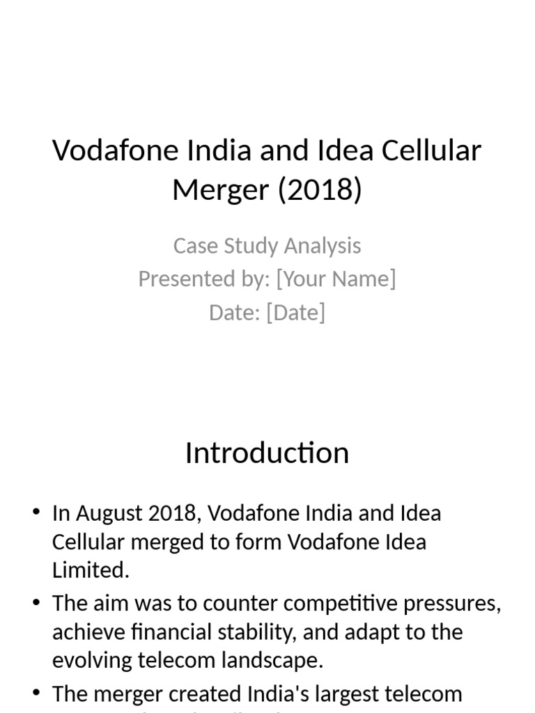 Vodafone Idea Merger Case Study Analysis | PDF