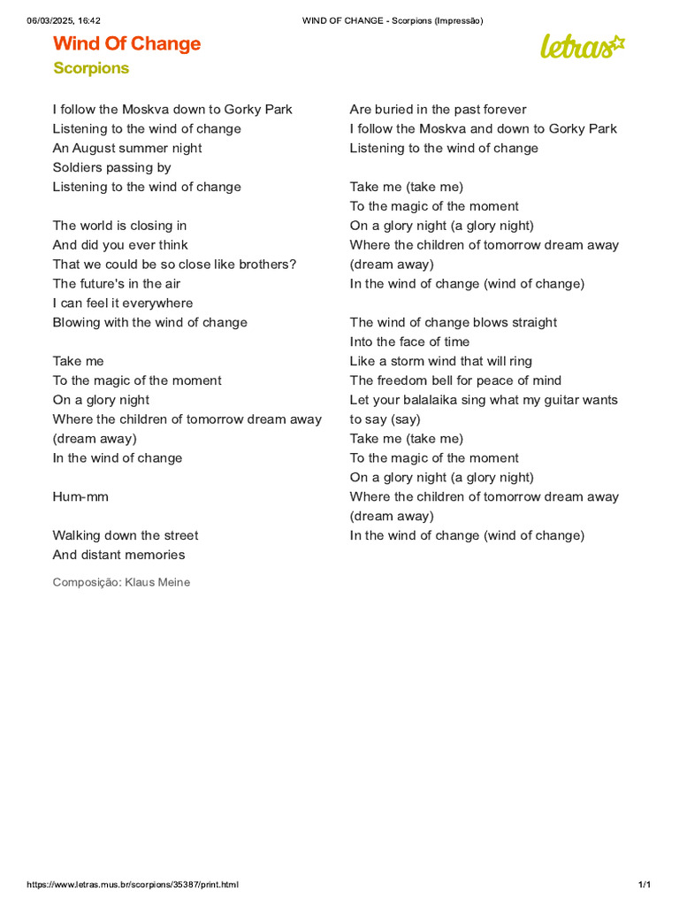 WIND OF CHANGE | PDF