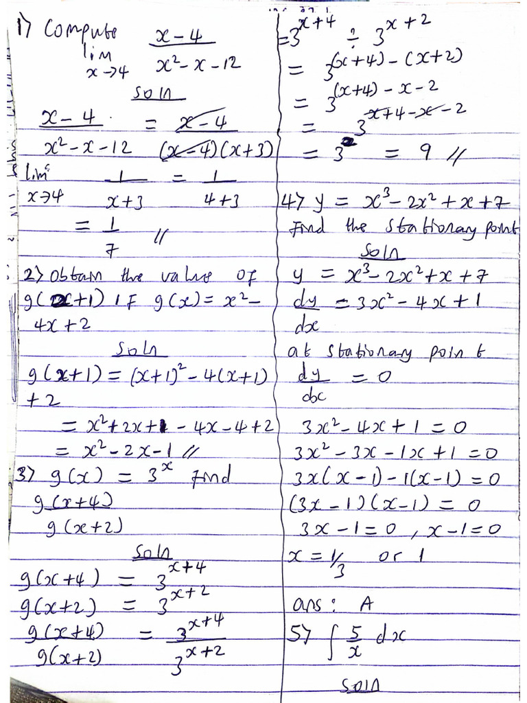 MAT112 Exam PQ | PDF