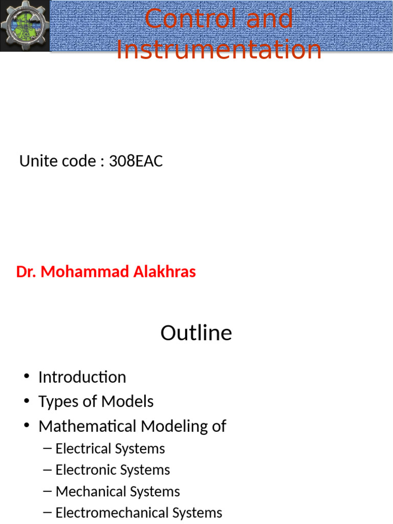 Lecture 3 - Mathematical - Modeling - of - Dynamic - Systems | PDF | Gear | Torque