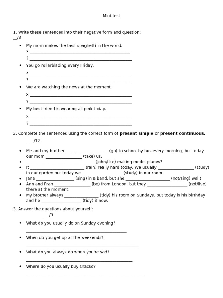 Mini Test | PDF
