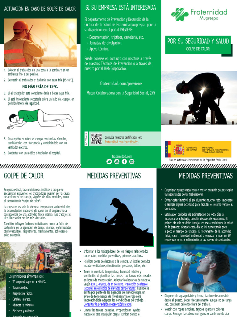 CEP-0416 - Tríptico Golpe de Calor Prevención-2023 v1 | PDF | Calor | Agua