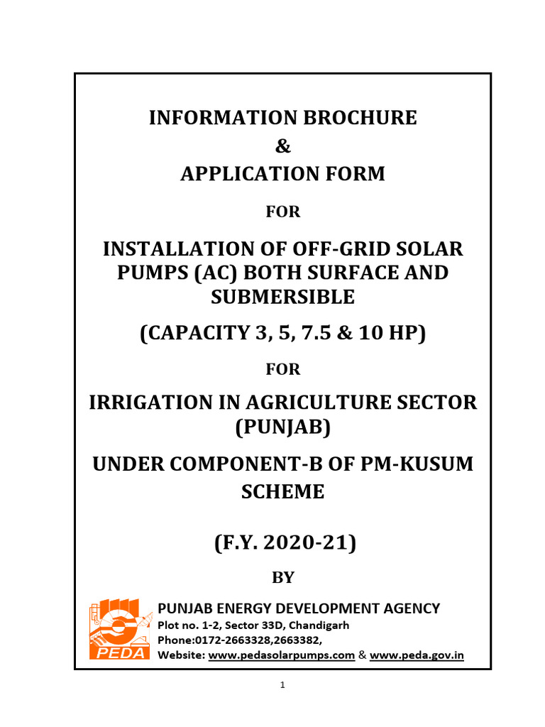 Brochure KUSUM English 20-21 | PDF | Photovoltaics | Photovoltaic System