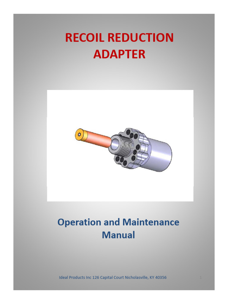 Recoil Reduction Adapter Manual 2012 | PDF | Gun Barrel | Cartridge ...