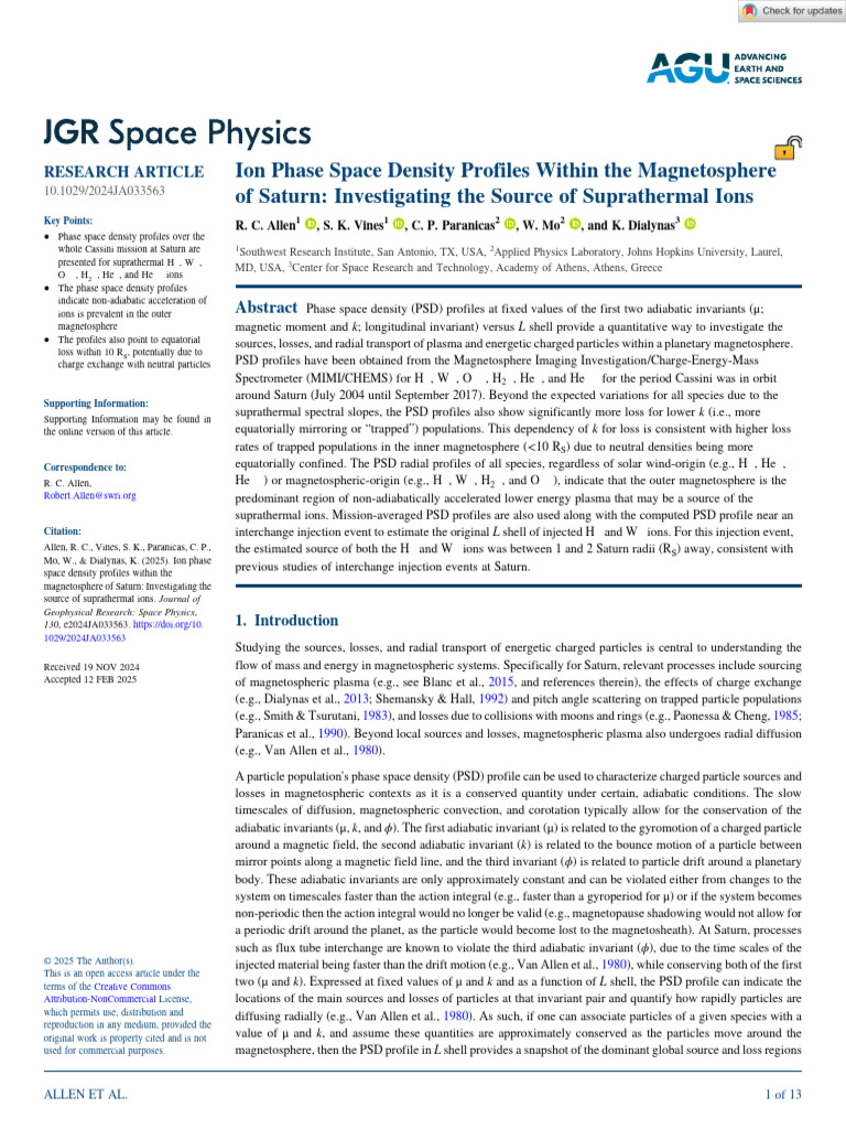 JGR Space Physics - 2025 - Allen - Ion Phase Space Density Profiles ...