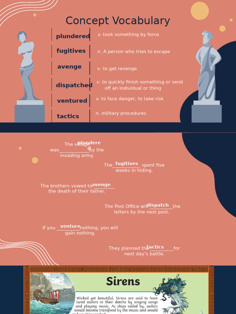 4) The Odyssey - Concept Vocabulary - The Sirens | PDF