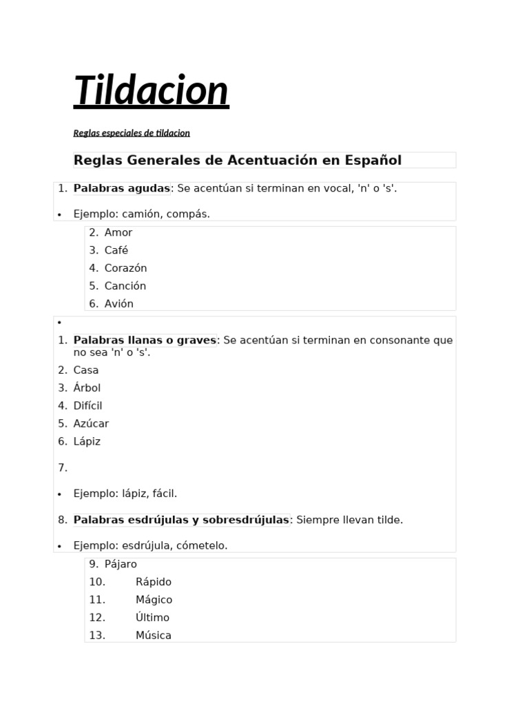Tildacion | PDF | Fonética | Lingüística