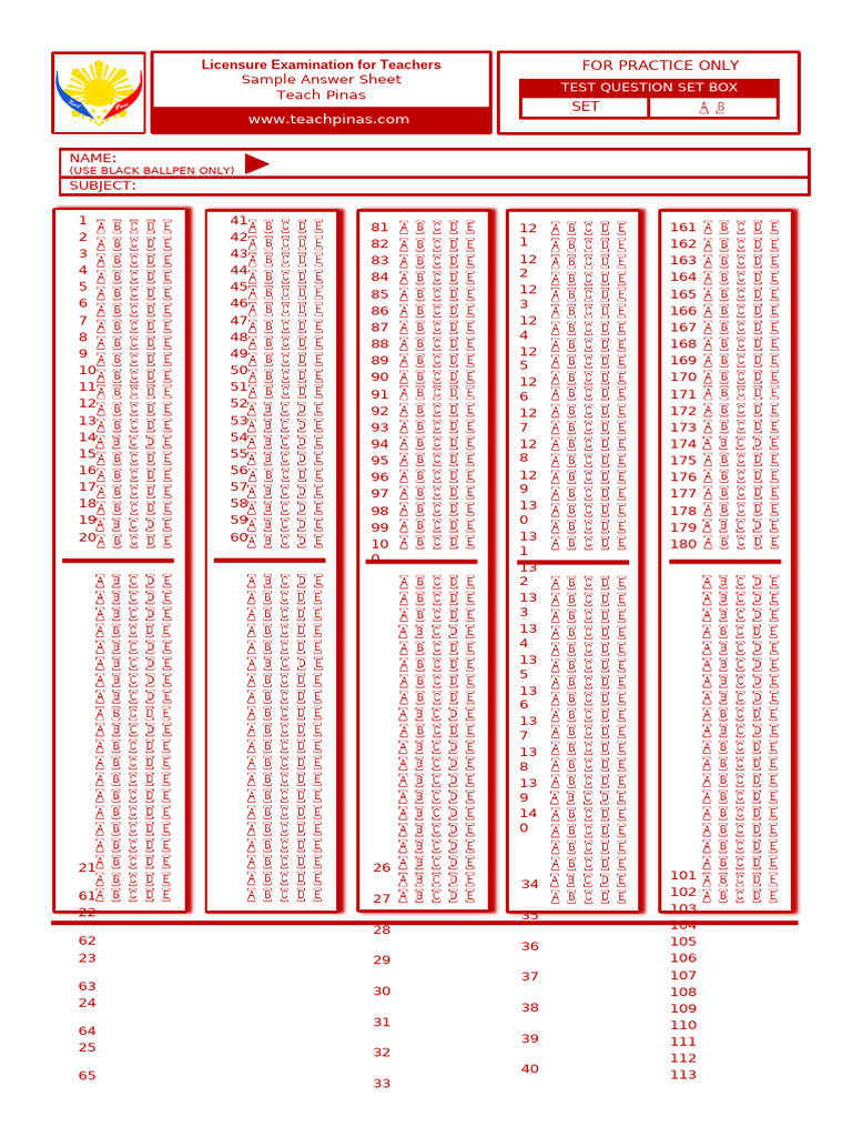 For Practice Only: Licensure Examination For Teachers | PDF