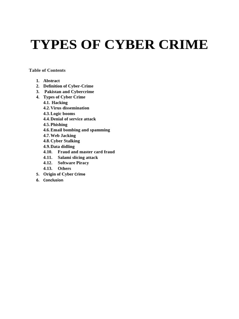 Types of Cyber Crime Explained | PDF | Copyright Infringement | Cybercrime