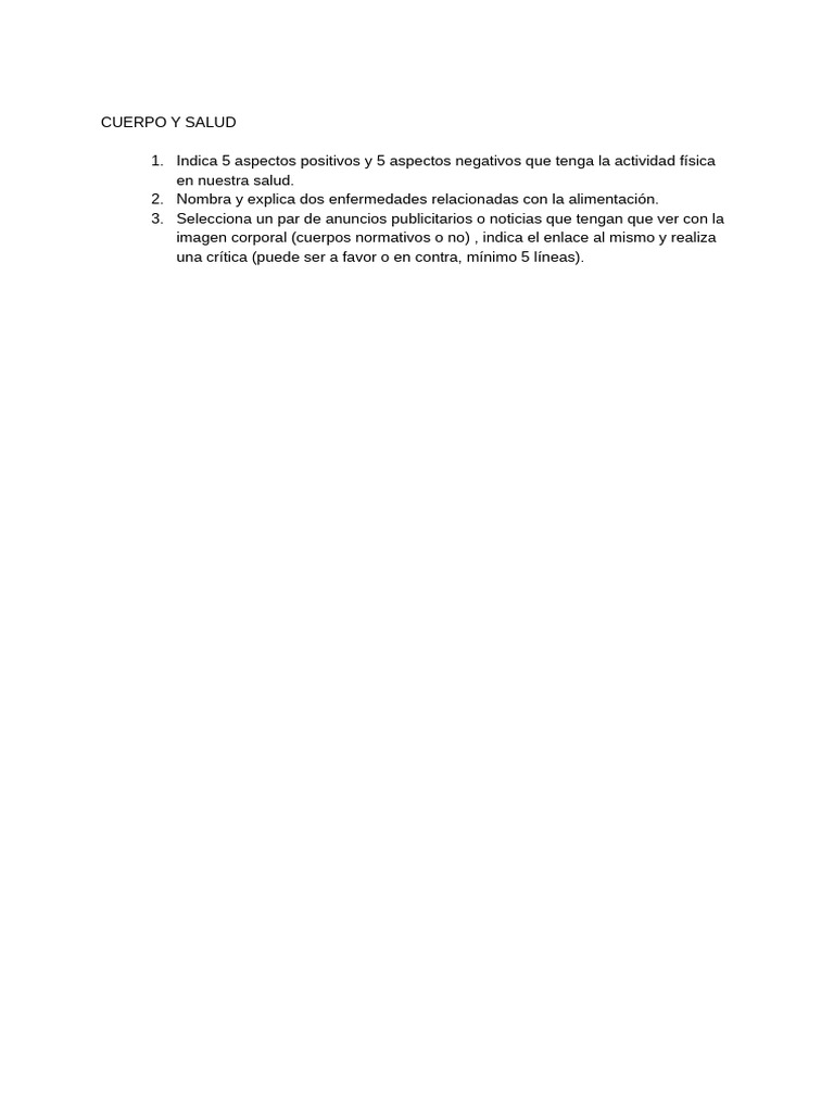 Ficha Cuerpo y Salud | PDF