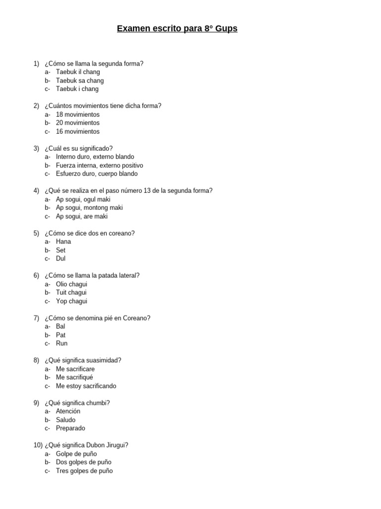 Examen 8 gups | PDF
