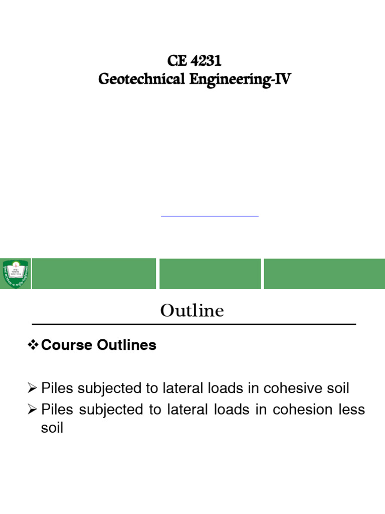 Failure Modes of Laterally Loaded Piles | PDF | Bending | Deep Foundation